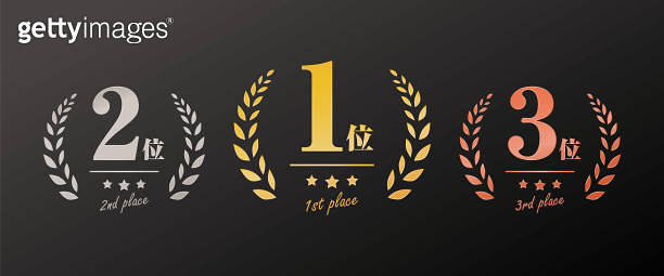 Gold, silver and copper 1st, 2nd, 3rd ranking icon set vector ...
