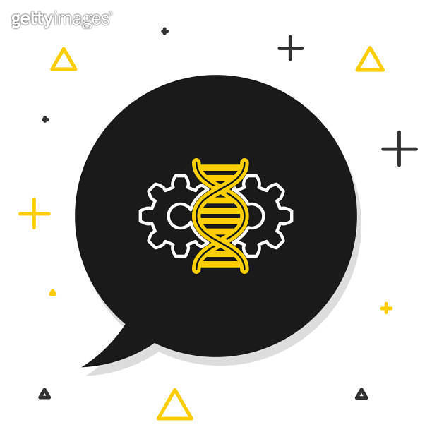 Line Gene editing icon isolated on white background. Genetic ...