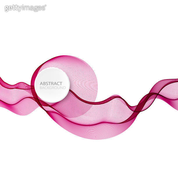 Pink wave transparent horizontal white background, design element 이미지 ...