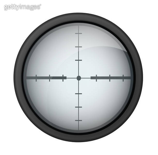 Realistic sniper sight. Sniper scope with measurement marks template ...