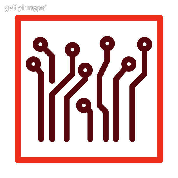 Circuit Vector Thick Line Two Color Icons For Personal And Commercial ...