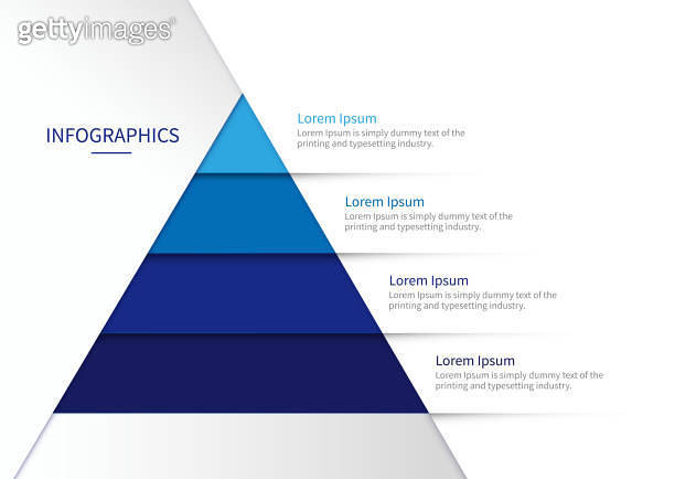 Vector Infographic bussiness pyramid flow chart template with icons and ...