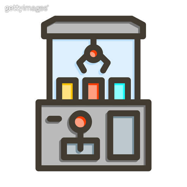 Claw Machine Vector Thick Line Filled Colors Icon For Personal And ...