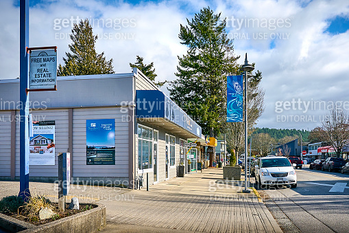 View of Downtown Sechelt. Sechelt is a popular destination for outdoor ...