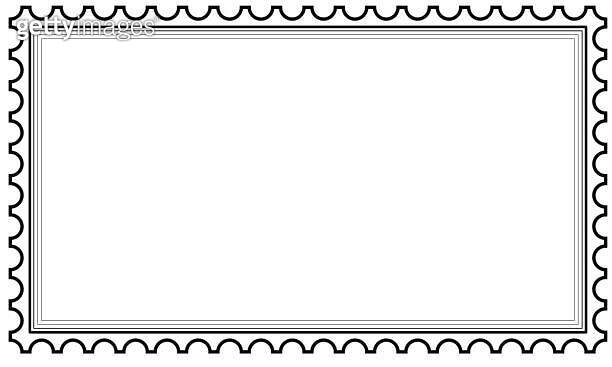 rectangle postage stamp frame with copy space for your text or design ...