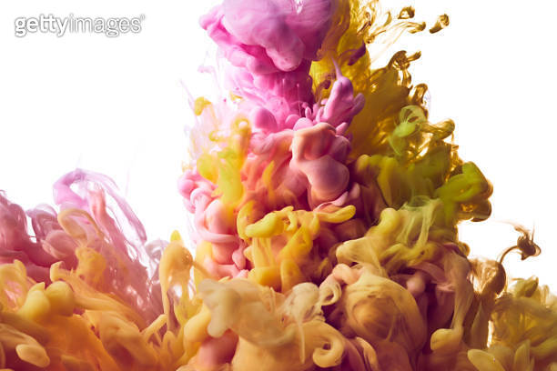 Abstract paint splash. Mixed colors drop photography. Liquid flowing ...