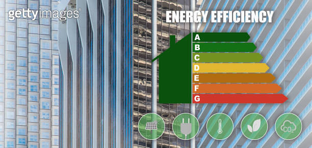 Energy buildings efficiency class, sustainable development. Ecological ...