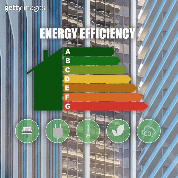 Energy buildings efficiency class, sustainable development. Ecological ...