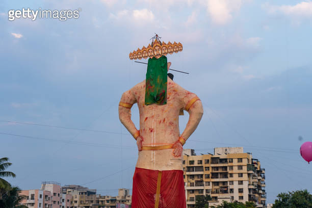 statue of ravan, ravan dahan, Hindu religious people burn statue of ...