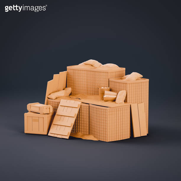 Monochrome single color yellow military sand blocks and military ...