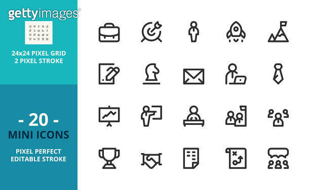 Mini line icons about business concepts. Pixel perfect and editable ...