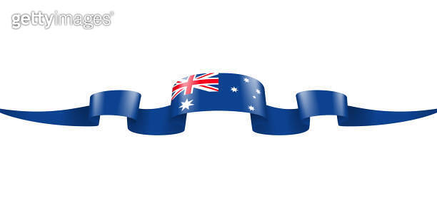 Australia Flag Ribbon. Australian Flag Header Long Banner. Vector Stock ...