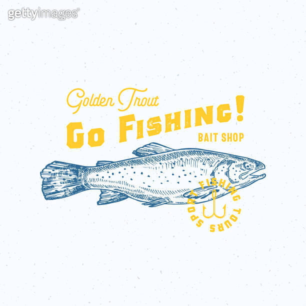 Go Fishing Golden Trout. Abstract Vector Sign, Symbol or Emblem ...