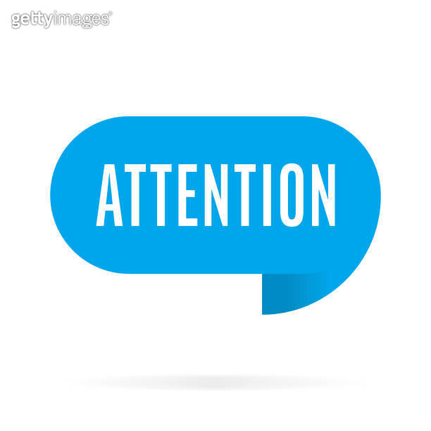 Attention- Paper Speech Bubble, Notification Template. Vector Stock ...