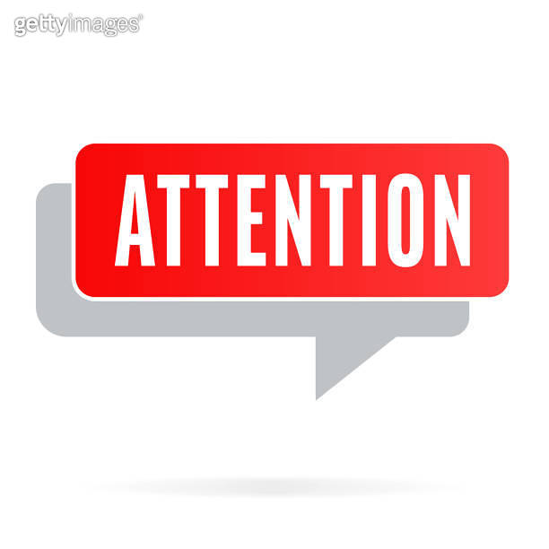 Attention - Speech Bubble, Notification Template. Vector Stock ...