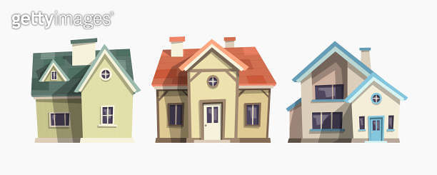modern classic design houses front view set 이미지 (1545241068) - 게티이미지뱅크
