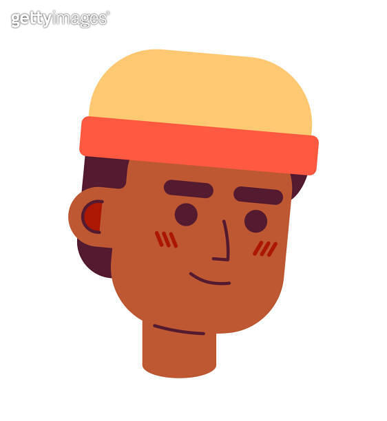 Winter hat man african american 2D vector avatar illustration 이미지 ...
