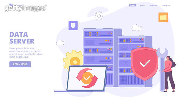 Cloud technology, data server, remote database, cloud computing, data centre, remote data ...