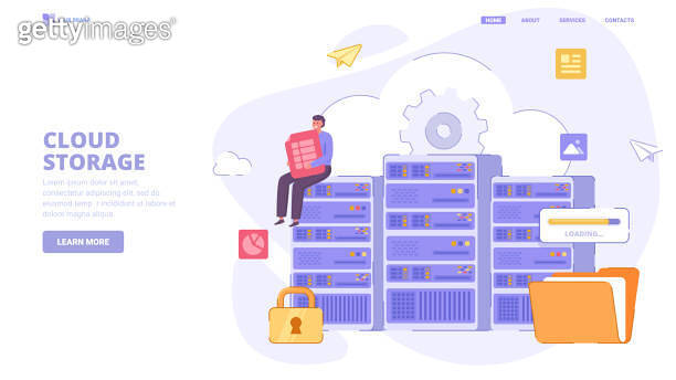 Cloud technology, data server, remote database, cloud computing, data centre, remote data ...