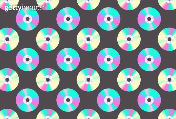 seamless pattern with CD or DVD disc for banners, cards, flyers, social ...