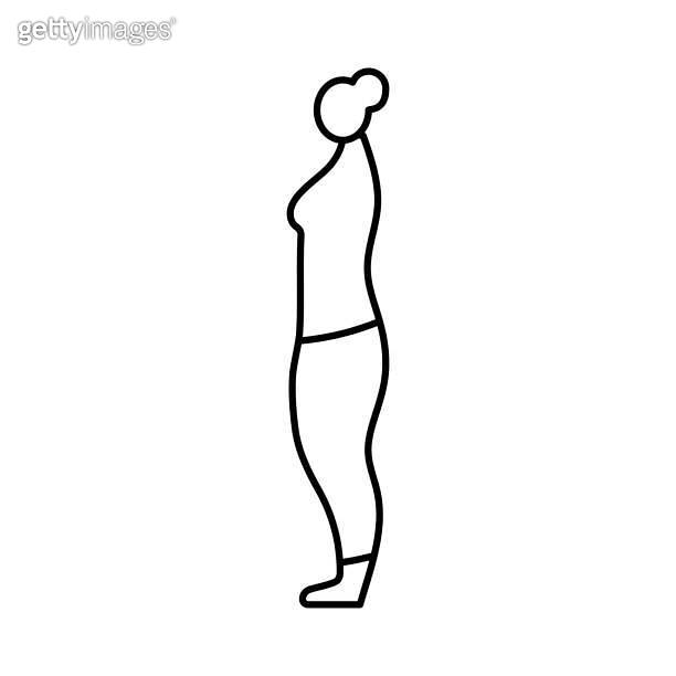 lower body fat legs body type line icon vector illustration (1471904787 ...