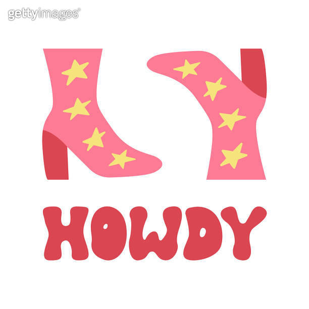 Howdy lettering and disco boots vector illustration 이미지 (1699068608 ...