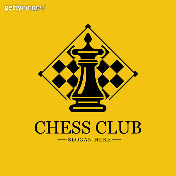 Chess symbol. Minimal vector symbol design. Isolated on a yellow ...