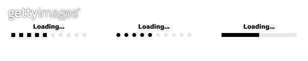 Loading progress bar icon set. Loading bar icons. Status bar icon. Website icon symbol. Vector ...