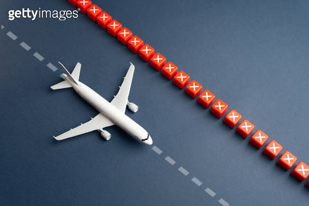 The plane flies around a closed flight area. Ban on flights. Flight ...