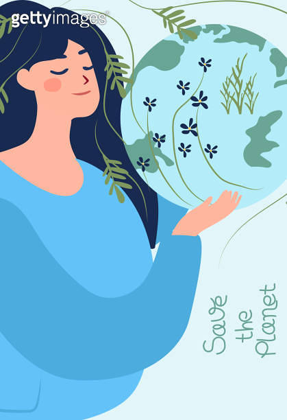 Human hands embracing the Earth with care, embodying the go green ...