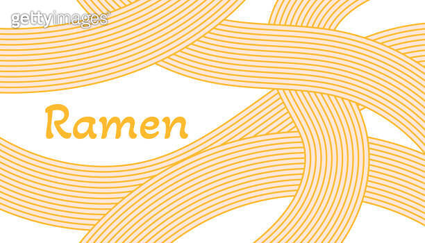 Hand drawn Asian noodle ramen background. Light yellow Japanese ...