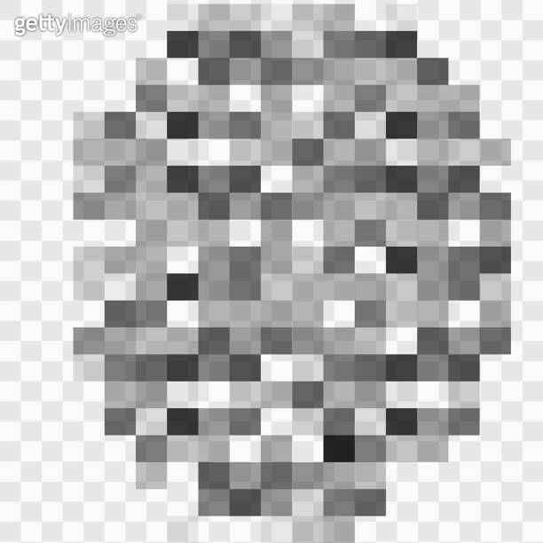 Censor pixel mosaic bar, simple gray blur censure frame on transparent ...