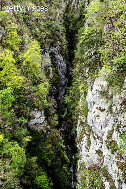 Magnificent landscape of the Larrau gorges in the French Basque country ...
