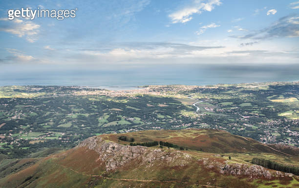 Magnificent panorama of the Rhune in the French Basque Country with the ...