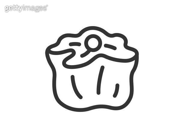 Illustration of Shumai icon (line drawing). (1856339015) - 게티이미지뱅크