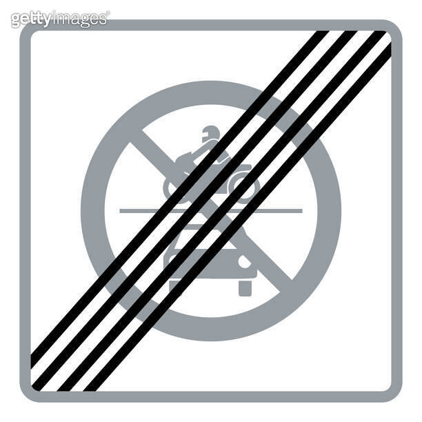 Traffic signs. Road signs. Instruction road signs. End of scope of a ...