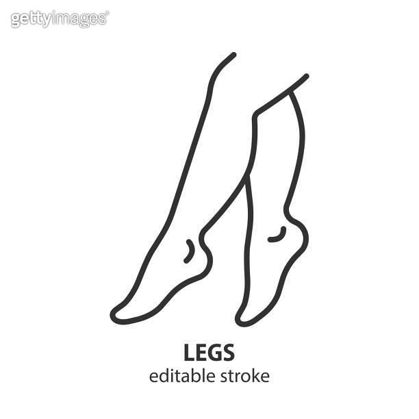 Female legs line icon. Body care outline vector symbol. Editable stroke ...