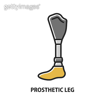 Prosthetic leg color icon. Modern exoskeleton vector sign. Limb ...
