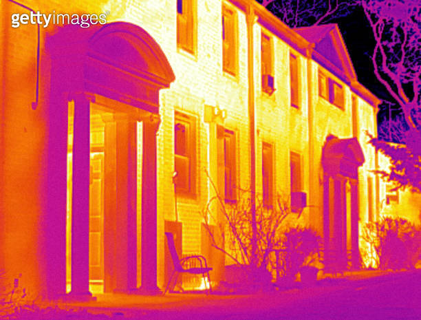 Infrared Thermal check of bad thermal insulation. Comparison of hot and ...