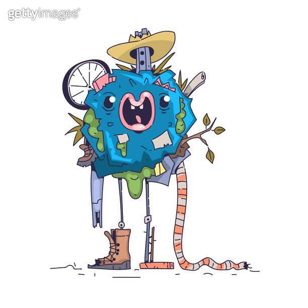 Garbage monster. Trash mascot rubbish dirty monsters character, slimy ...