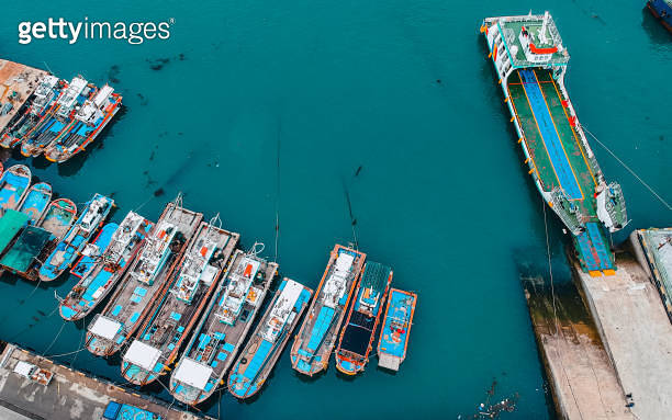 aerial view of Wando beach port in Wando (1642460551) - 게티이미지뱅크