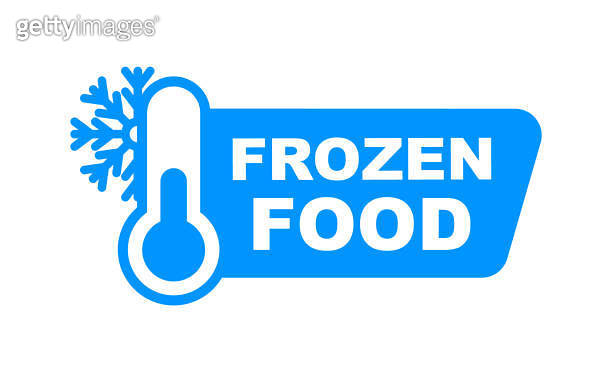 Frozen food label. Keep frozen - badge for package product. Sticker ...