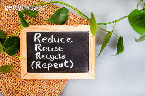 reduce, reuse, recycle and repeat written on chalkboard (1456732311 ...