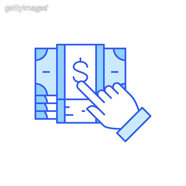 Finger click on pile of money banknotes, choice of money for payment ...