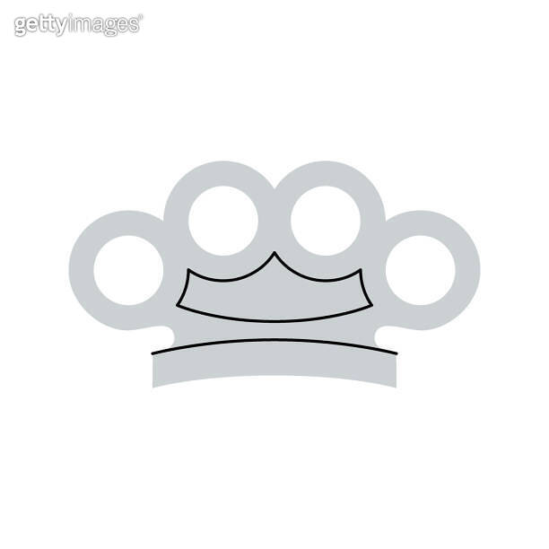 Knuckle duster. Metal brass knuckle for fist. Vector illustration ...