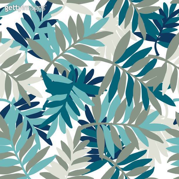 Palm Leaves Exotic Island Vibes Vector Pattern 이미지 (1836267874) - 게티이미지뱅크