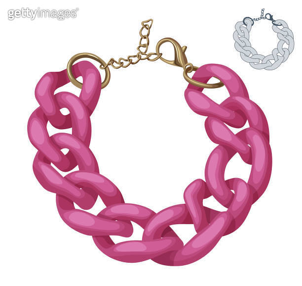 Plastic chain necklace vector illustration isolated on white background ...