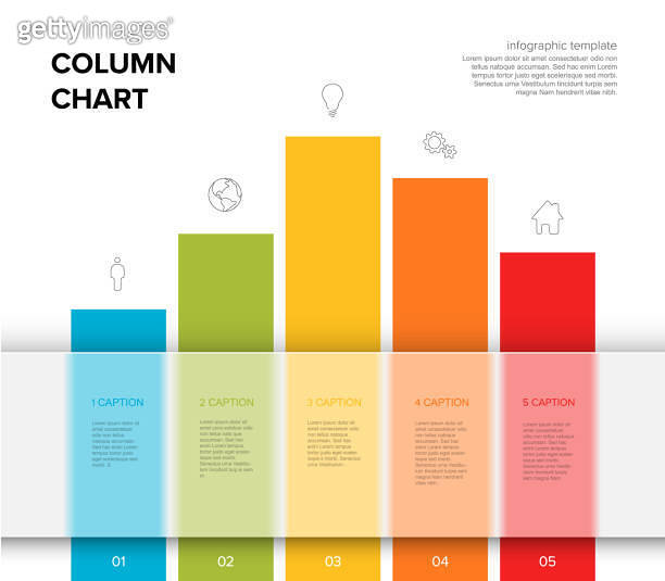 Infographic column line report template with paper labels (1837443413 ...