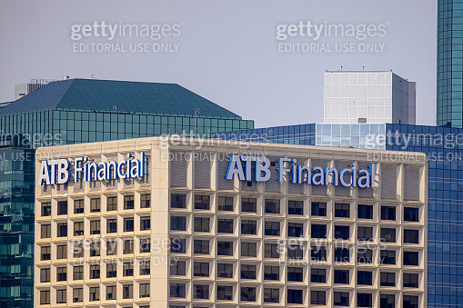 Close up to the ATB Financial Place an office complex in Edmonton ...