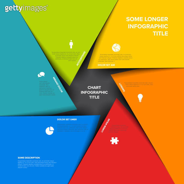 Vector multipurpose Infographic template with title and six triangle ...